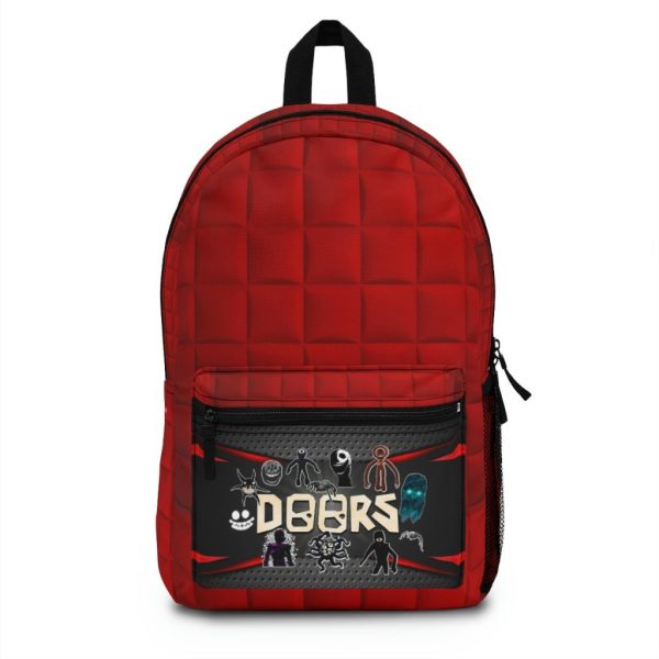 ROBLOX DOORS Geometric Background Red Backpack - Cool Kiddo