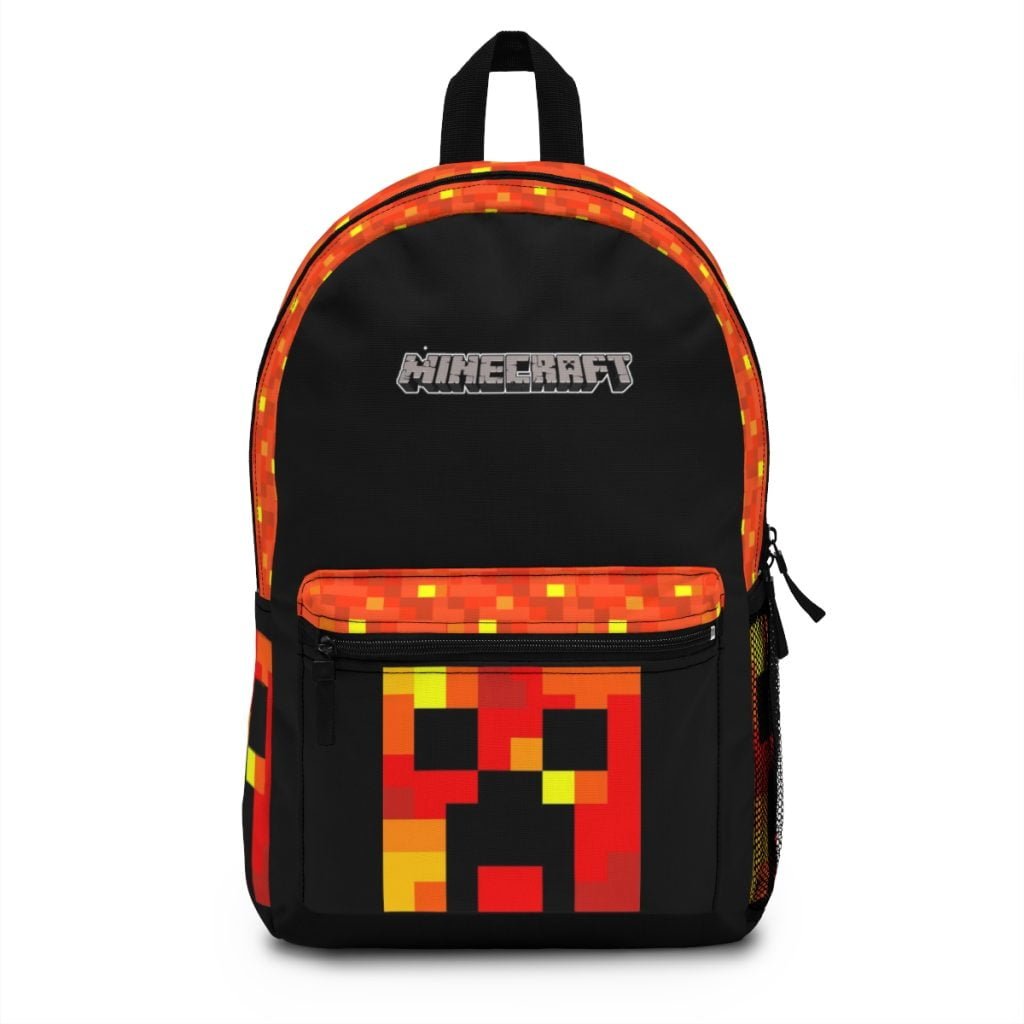 Preston Playz Minecraft Orange and Black Backpack for School - Cool Kiddo