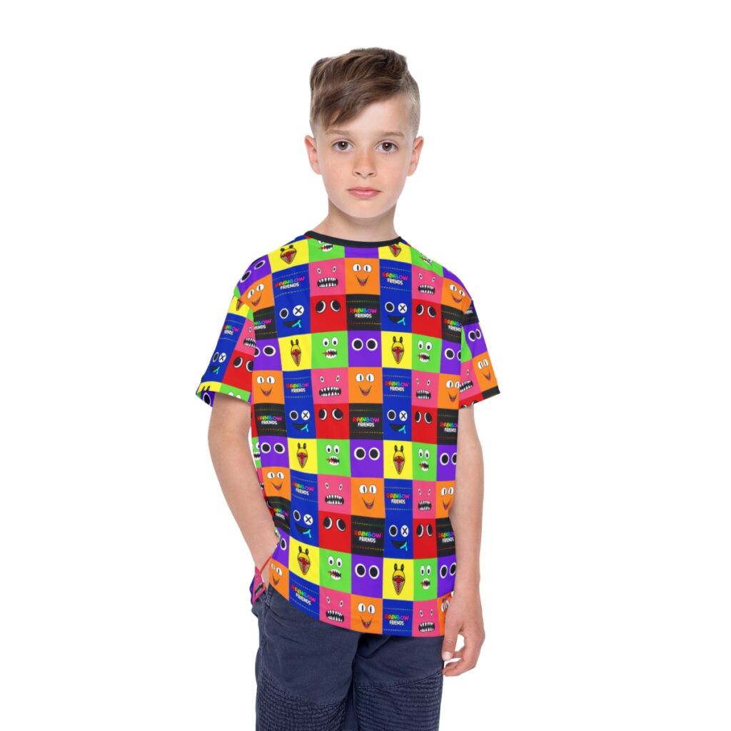 Rainbow Friends Monsters Grid Kids Sports Jersey (All Over Print ...