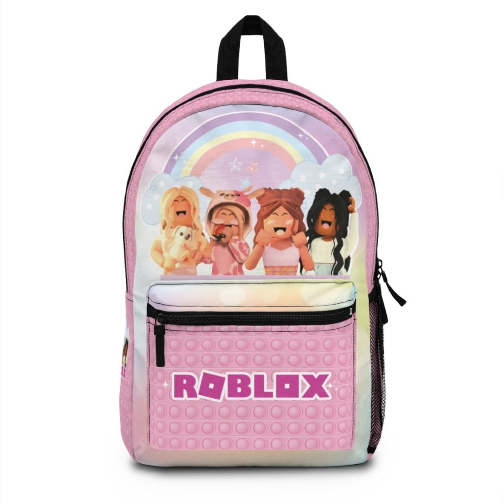 Pink Roblox Girls Backpack with Characters - Cool Kiddo