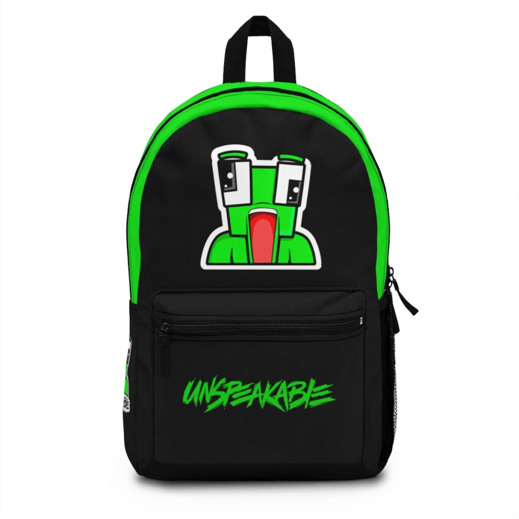 Unspeakable Gaming YouTube Channel Backpack in Black and Neon Green ...