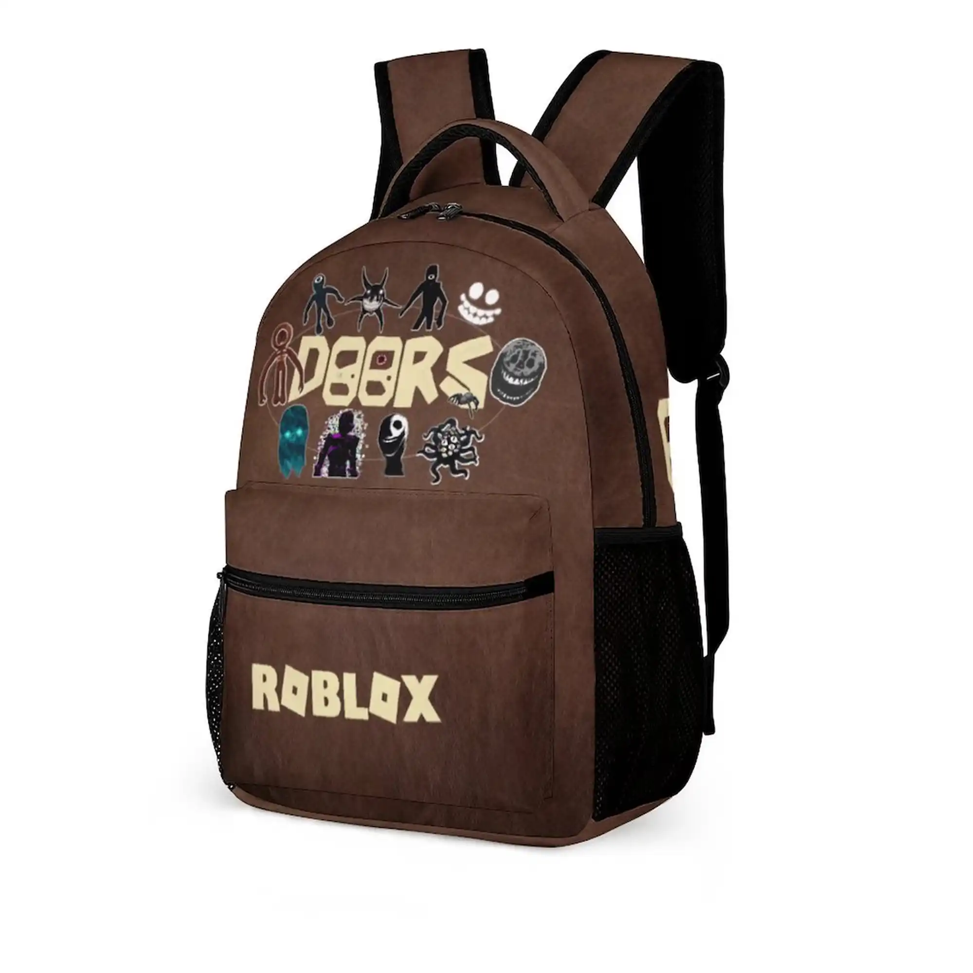 Personalized Name Roblox Doors Horror Characters Brown Backpack - Cool ...