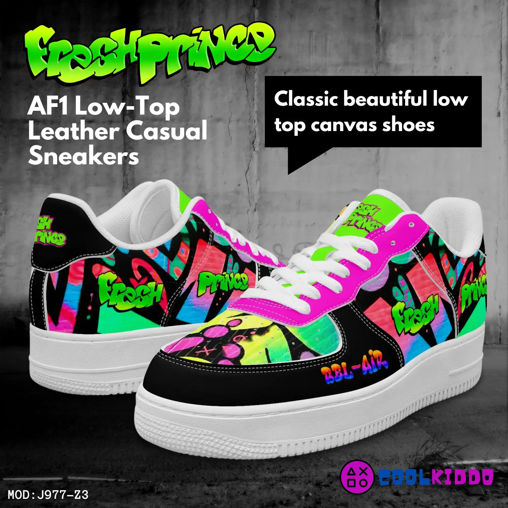 Custom Fresh Prince of Bel-Air AF1 Low-Top Leather Sneakers, Casual ...