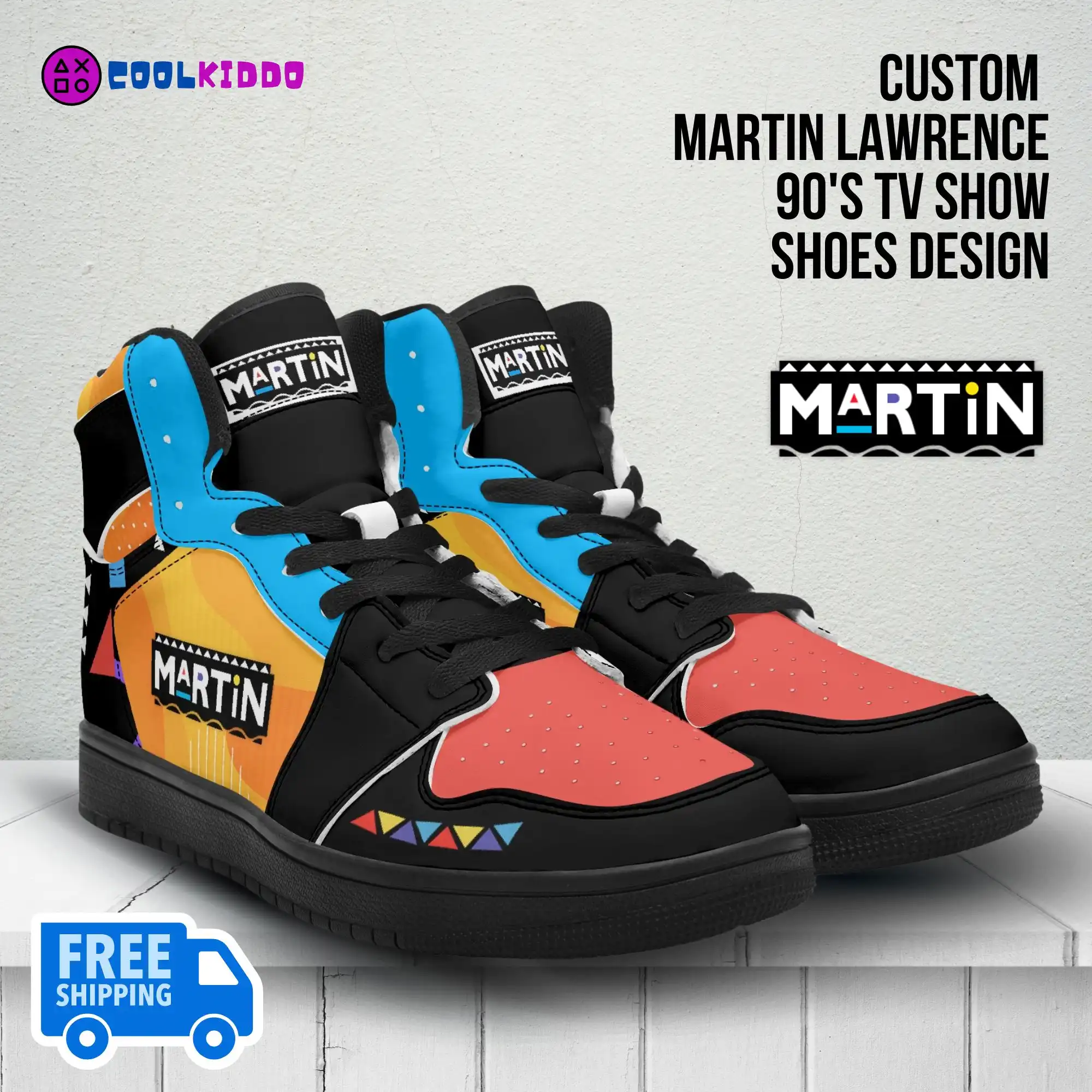 Custom Martin Lawrence Show High-Top Leather Sneakers - 90's TV Show ...