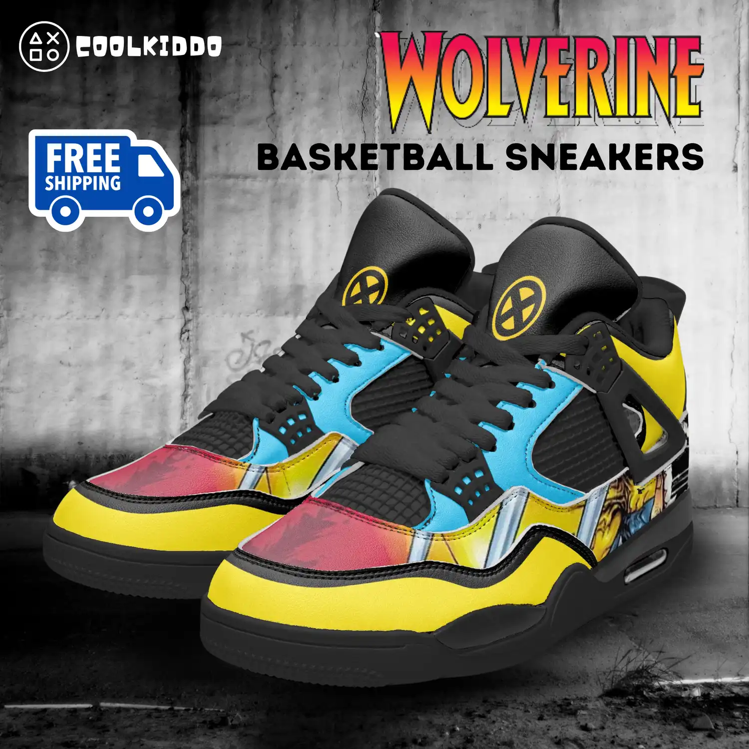 Wolverine AJ4 Basketball Sneakers - Black Sole - Cool Kiddo