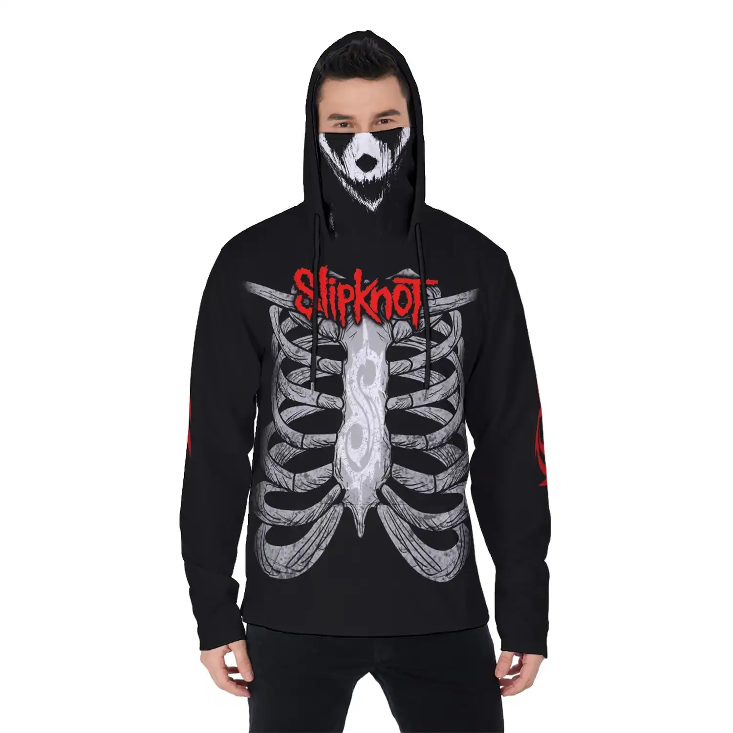Custom Skeleton Graphic Slipknot Men’s Pullover Death Metal Black ...