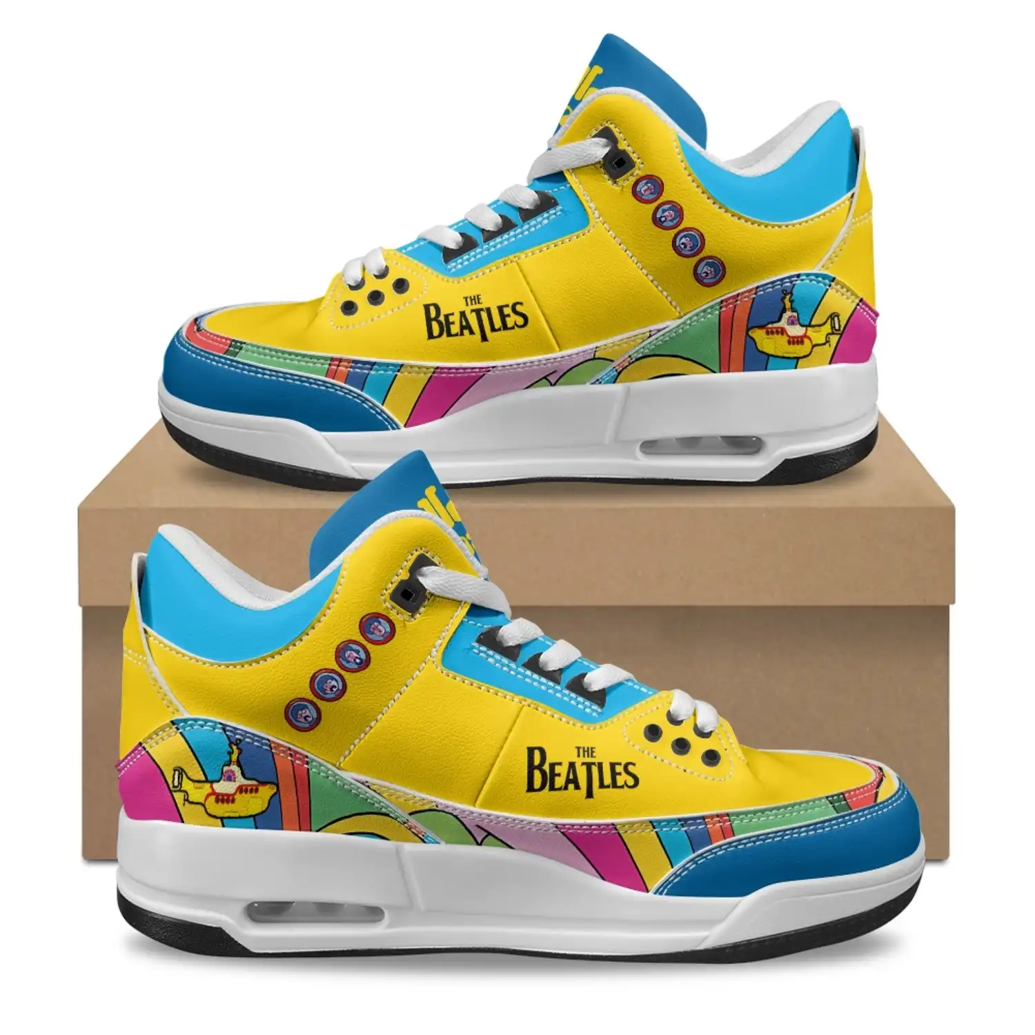 Custom Yellow Submarine Tribute Rare Sneakers | Beatles 60's Rock Adult ...
